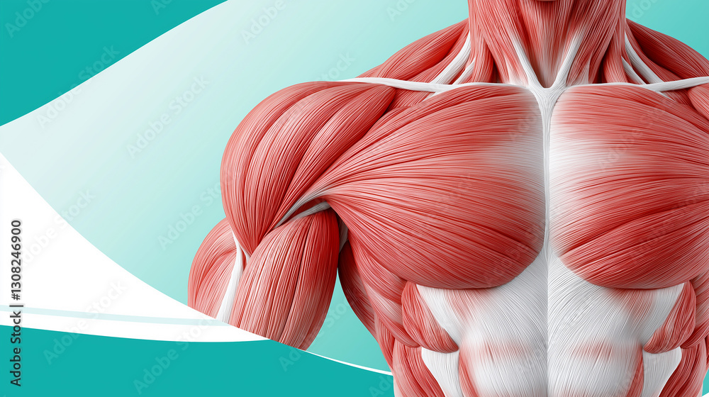 Human muscular system showing pectoralis major and minor muscles Stock ...