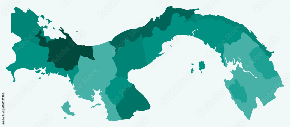 Map of Panama with regions. Just a simple country border map with ...