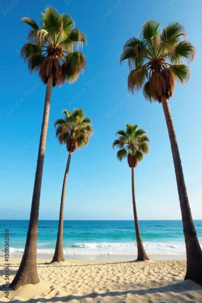 Iconic Santa Monica palms, Pacific Ocean backdrop, pacific ocean, palm ...