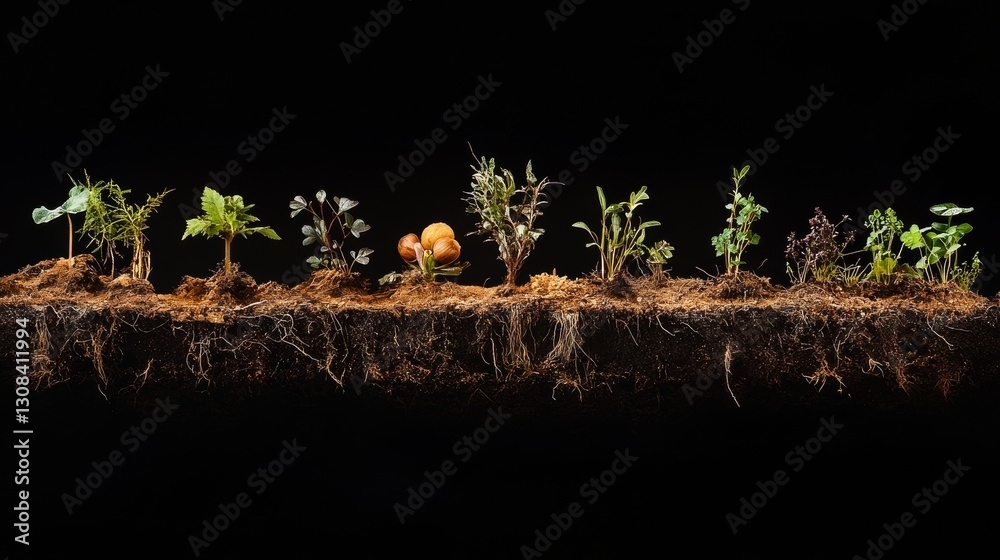 Side view cross-section showing underground and above-ground ...
