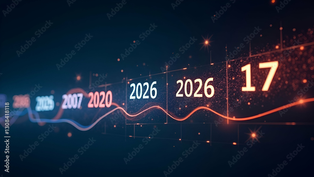 Stock-Illustration „Holographic Timeline 2026-2027: Key Milestones for ...