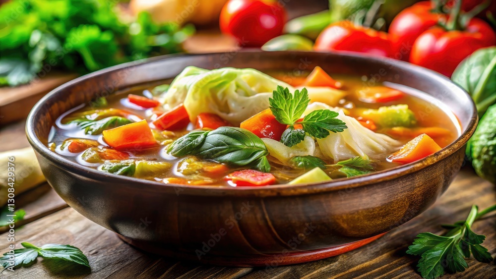 Stock-Illustration „Delicious Cabbage Soup Recipe - High-Quality Photos ...