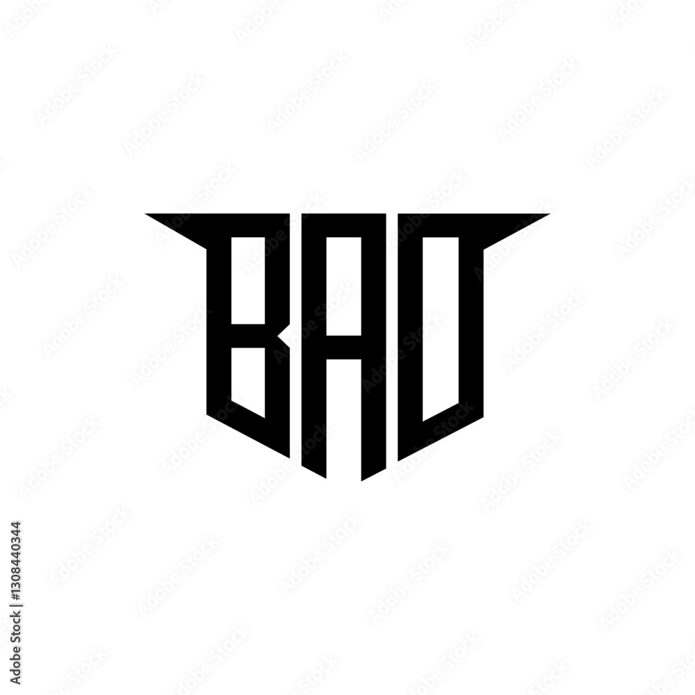 BAD letter logo design with white background in illustrator, vector ...