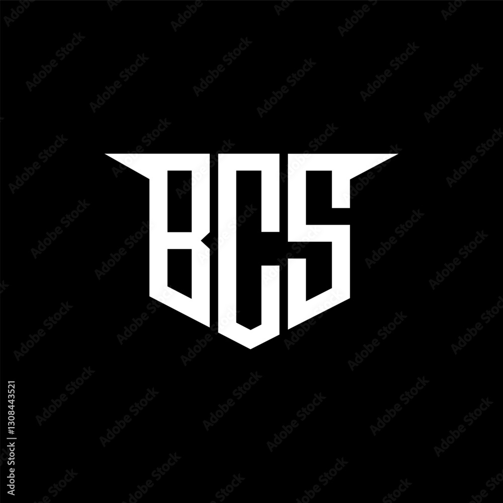 BCS letter logo design with white background in illustrator, vector ...