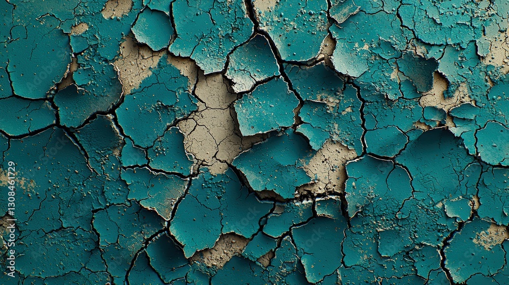 Cracked wall featuring a vintage clock embedded into the surface ...