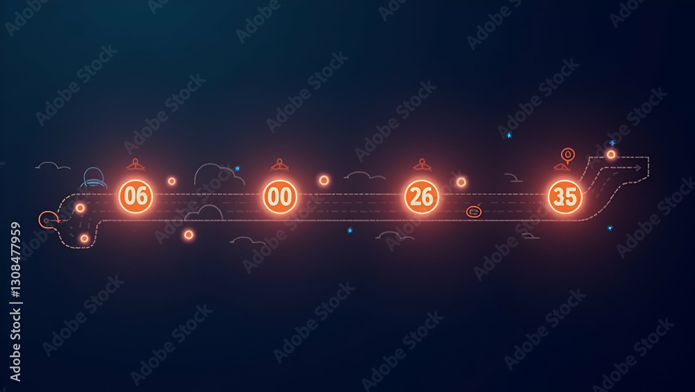 Flat A glowing roadmap features milestones labeled 2026 and beyond ...
