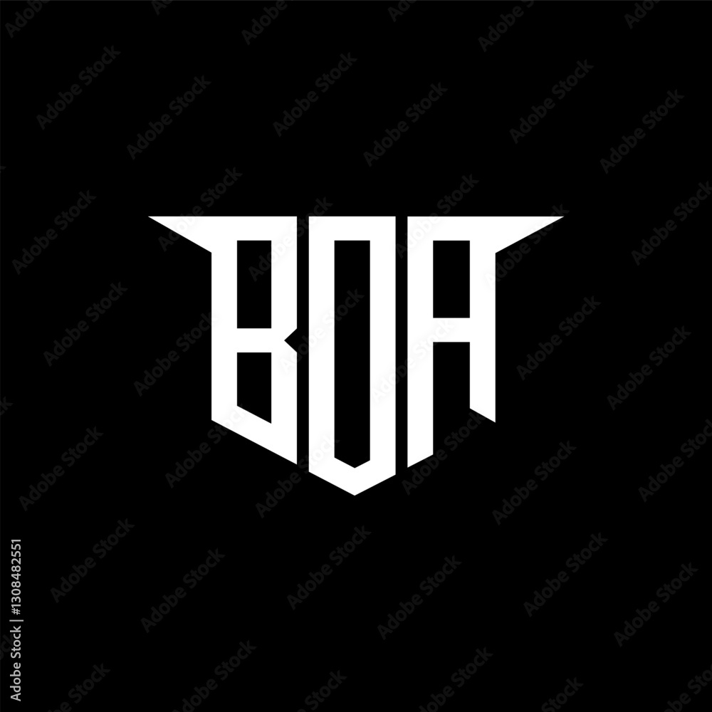 Image vectorielle Stock BOA letter logo design with white background in ...