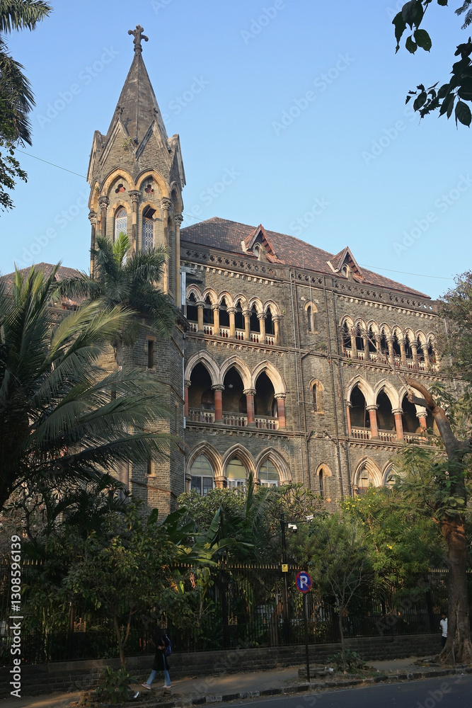 Bombay High court building in Mumbai city, Maharashtra. Mumbai landmark ...