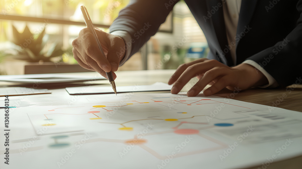 Business process, workflow automation with flowchart. Document ...