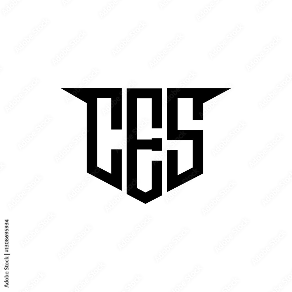 CES letter logo design with white background in illustrator, vector ...