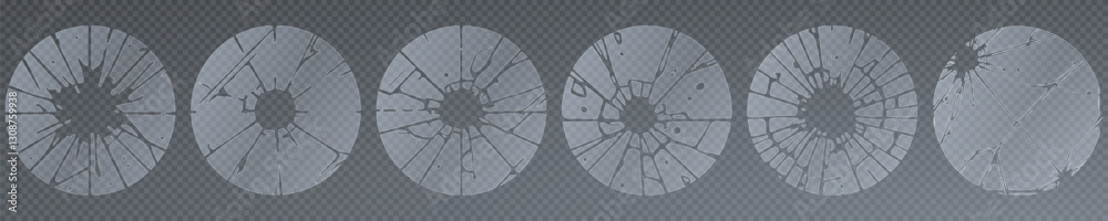 Vector glass shards on an isolated transparent background. Broken glass ...