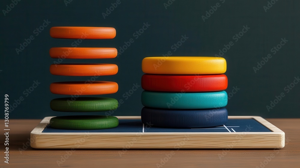 Logical deduction board flat design front view critical thinking theme 3D render Split ...