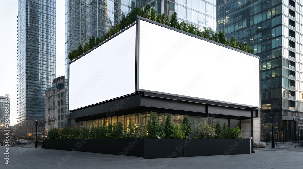 LED display blank double-sided billboard corner billboard on a ...