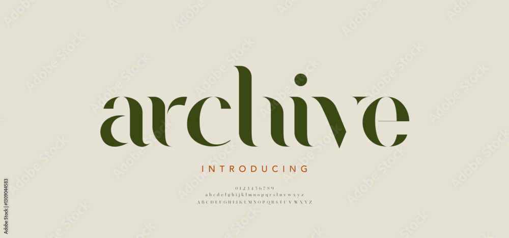 Elegant alphabet logo font and number. Classic Modern Serif Lettering ...