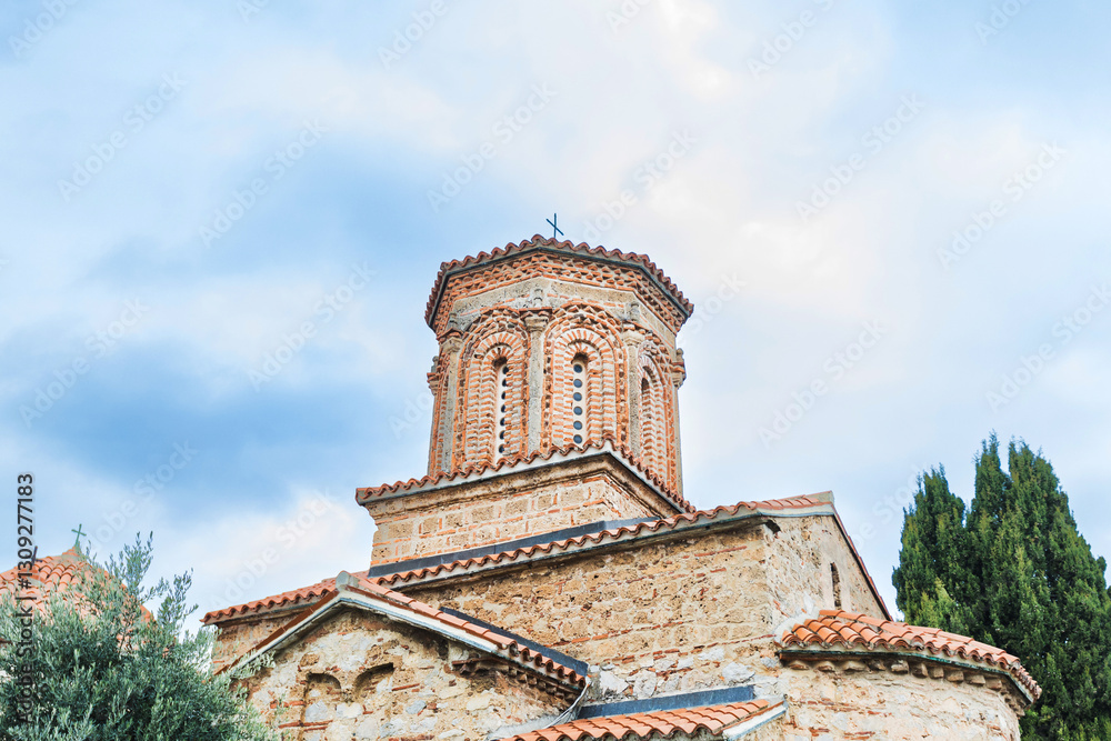 Magnificent St. Naum Monastery, along Ohrid lake, in Byzantine ...