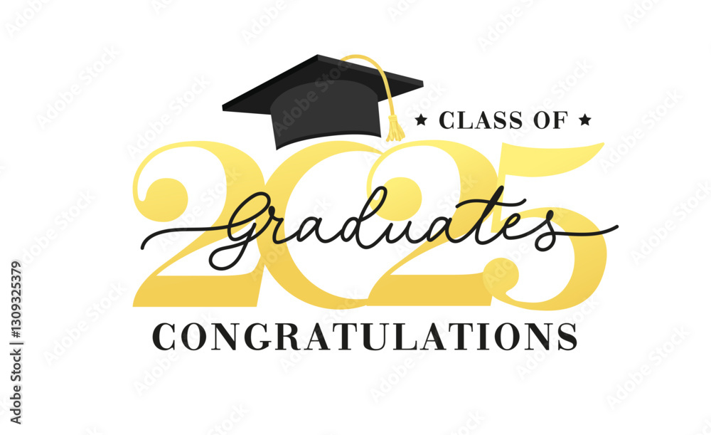 Class of 2025 vector illustration. Festive celebration design for ...