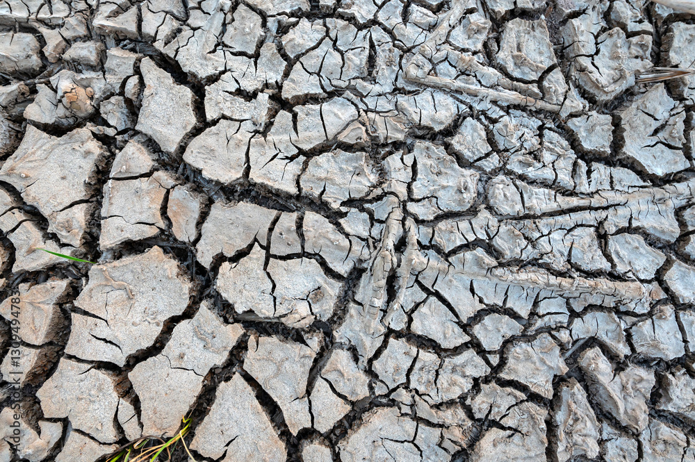 Abstract of Cracke ground earth on top view, beautiful background of ...