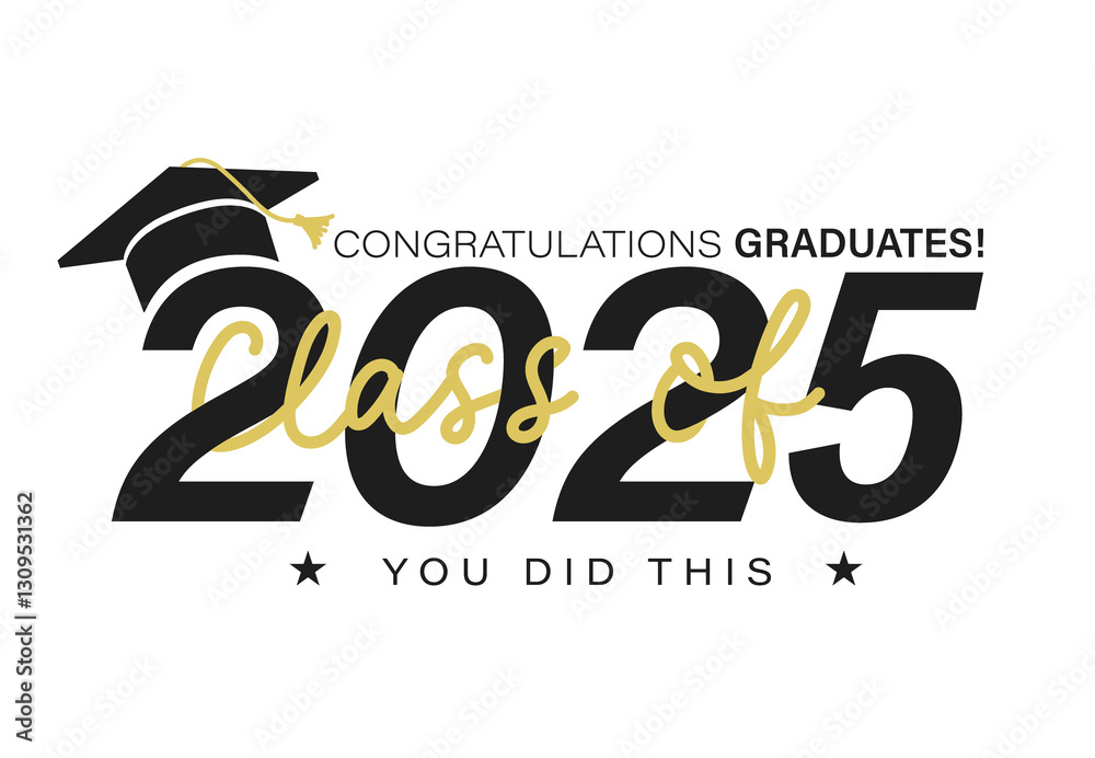 Class of 2025 vector illustration. Festive celebration design for ...