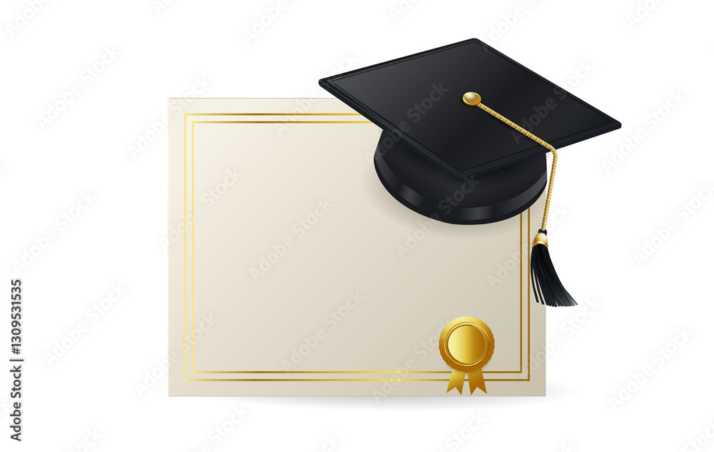 Graduation cap and diploma certificate design for class of 2025 with ...