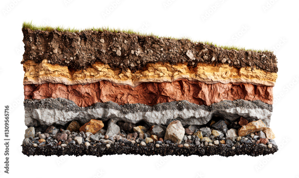 Detailed Cross Section of Unstable Soil Layers for Geological Study ...