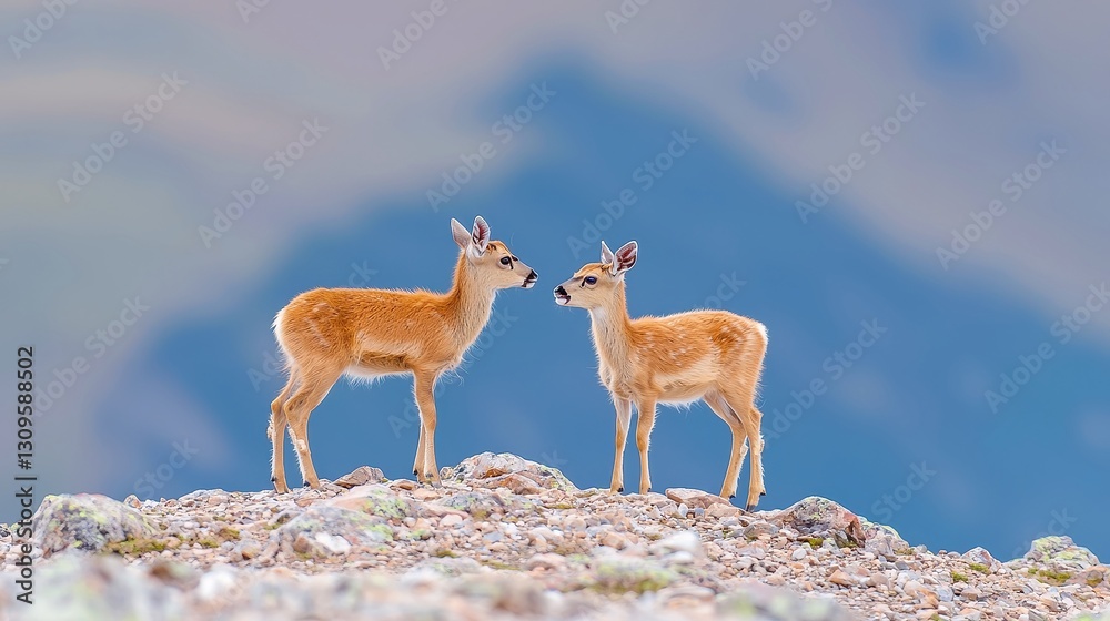Peruvian Vicuña and Chilean Huemul engage in an intense territorial ...