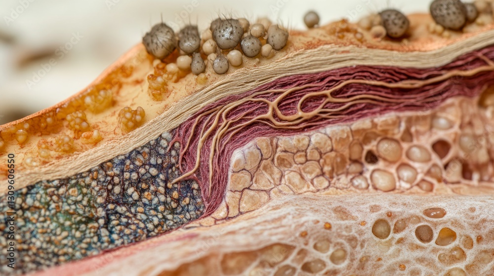 Exploring the layers of human skin a detailed cross-section of the ...
