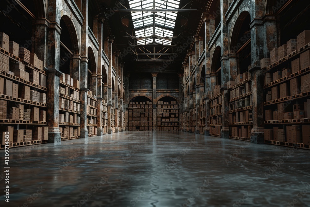 Modern warehouse utilizing fully automated robotic sorting system with ...