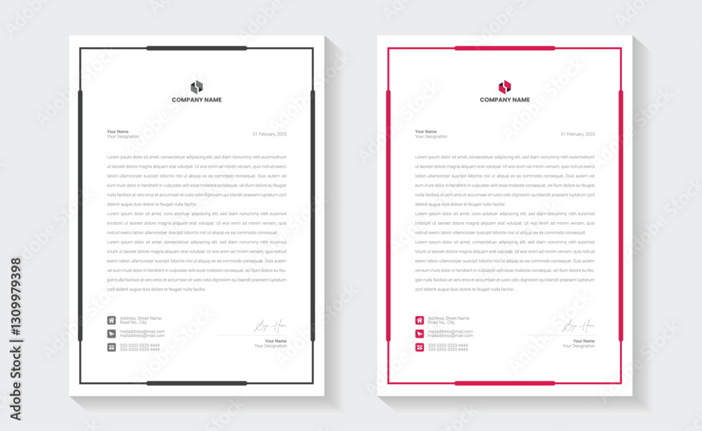 Modern Creative and Clean business style letterhead bundle of your ...