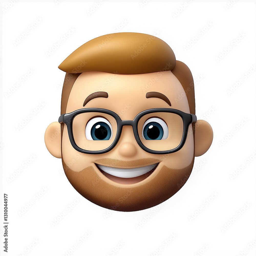 3D style emoticon design isolated on white background. man emoticon ...