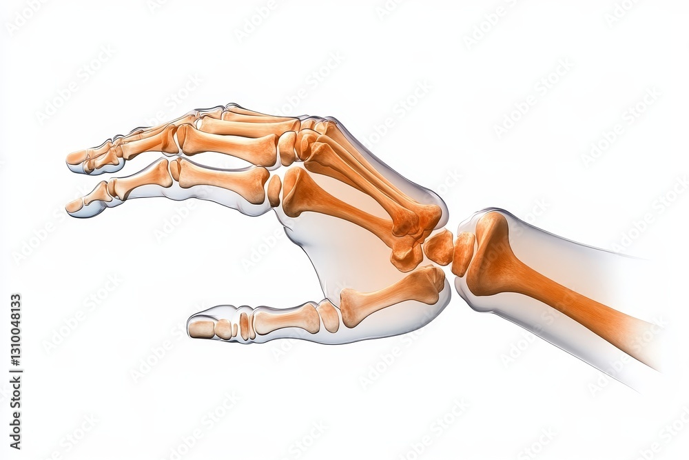 Human Hand Skeleton Structure Illustration - A detailed illustration of ...