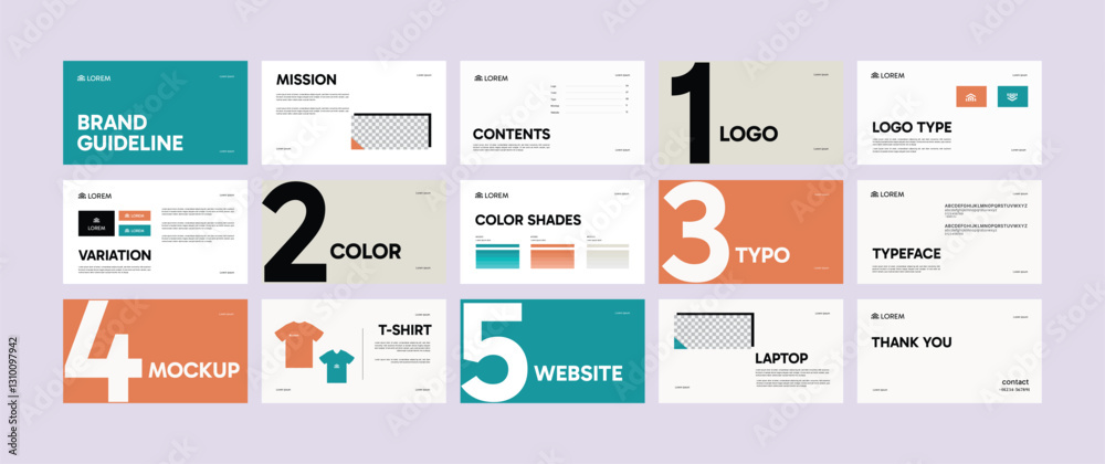 Brand Guideline Design Template. Logo and Brand identity strategy guide ...