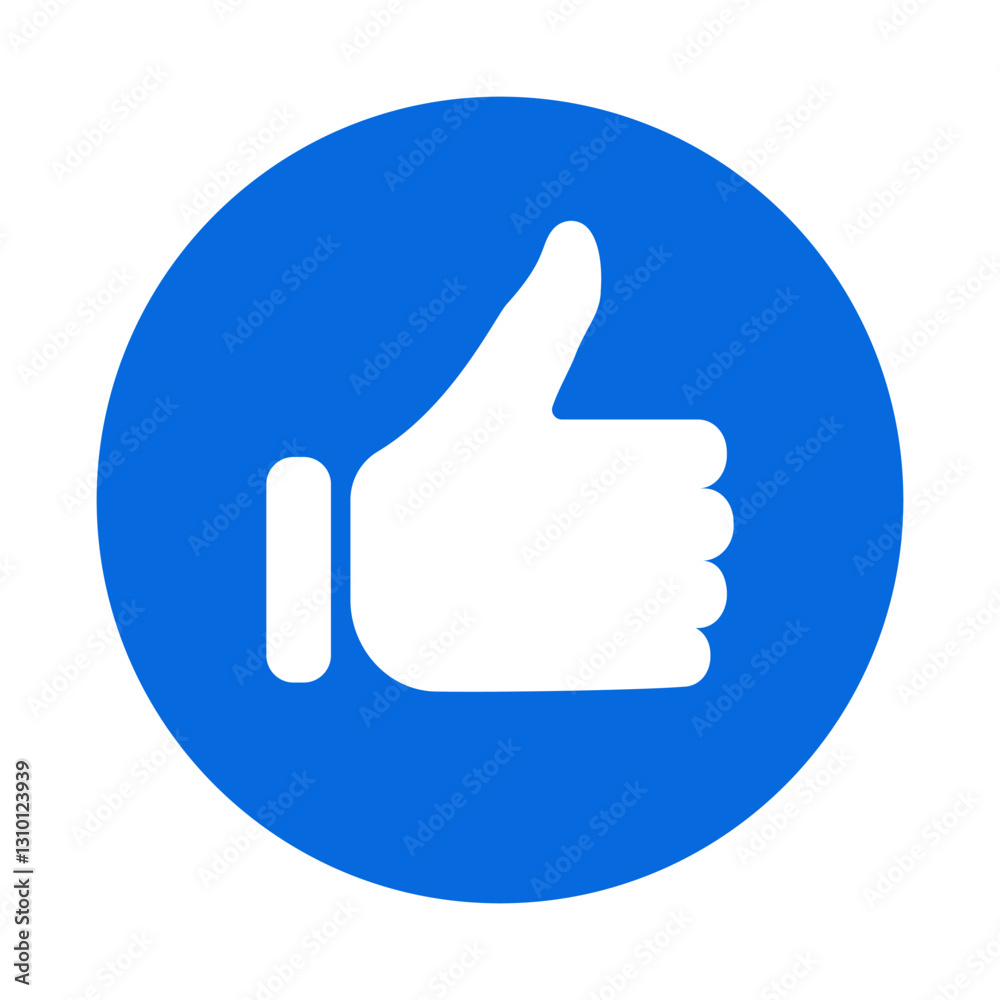 Vector de Stock Like Button. Blue Circle With White Thumbs Up Icon ...