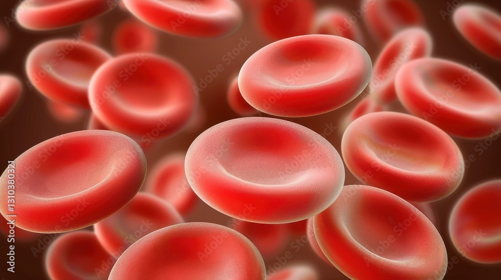 Red blood cells flow through vessels, vital for oxygen transport ...