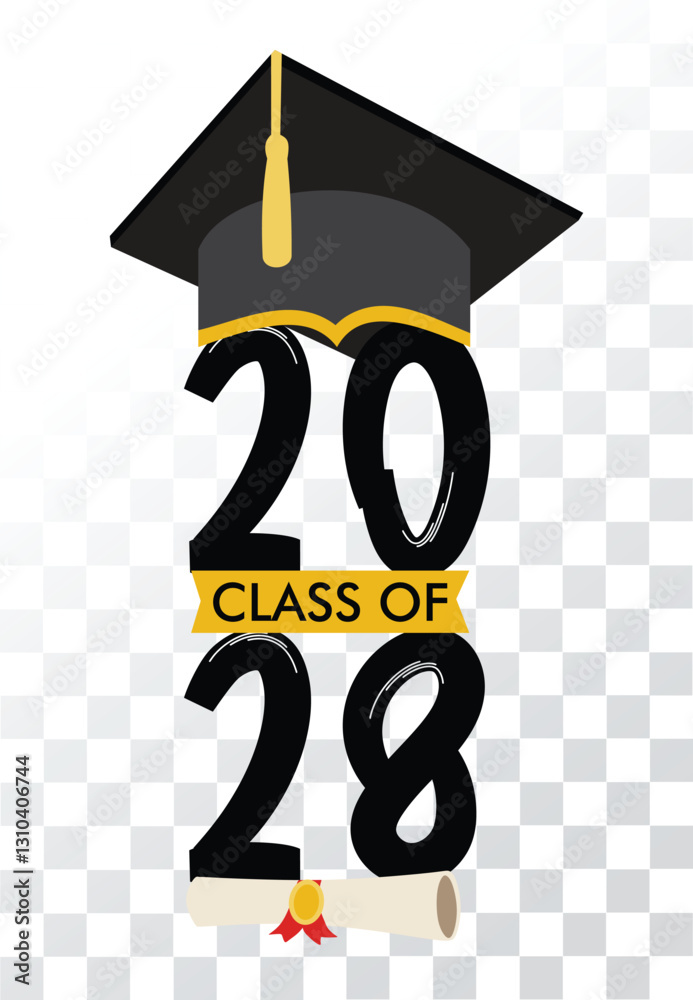 Class of 2028 Graduation PNG design and class of 2028 vector ...