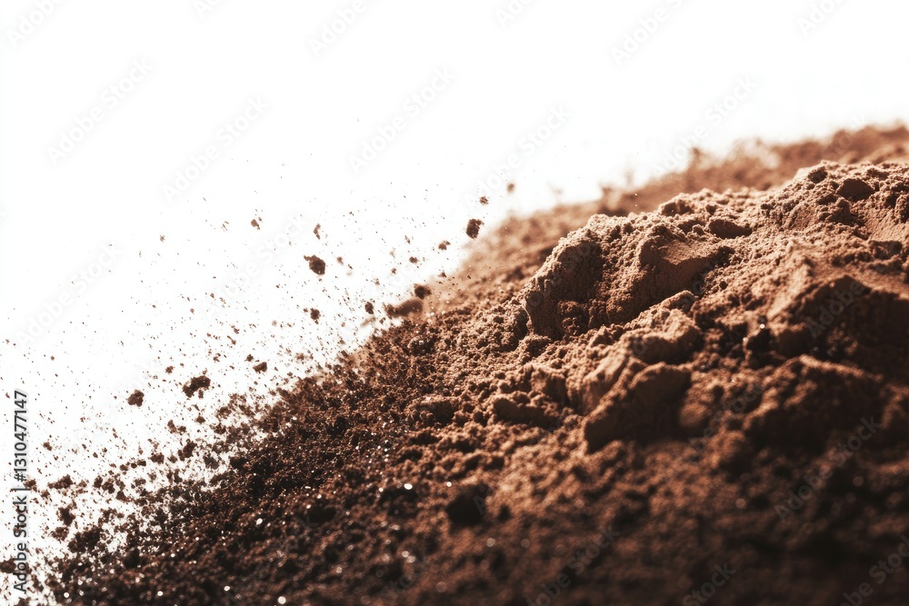 Pixel Perfect Picture of Pile Cocoa Powder Isolated on White Background ...