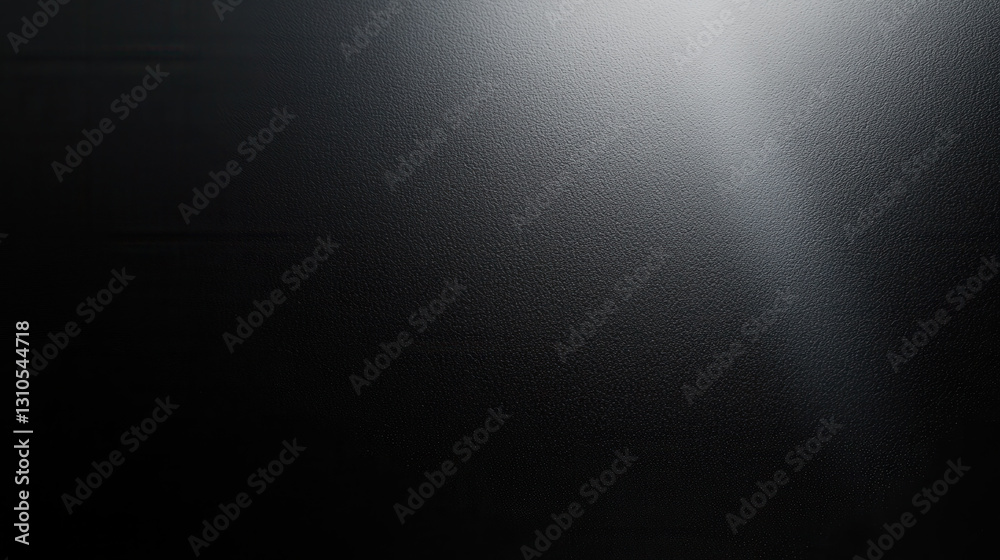 Dark background, black matte surface with a light beam on the right ...