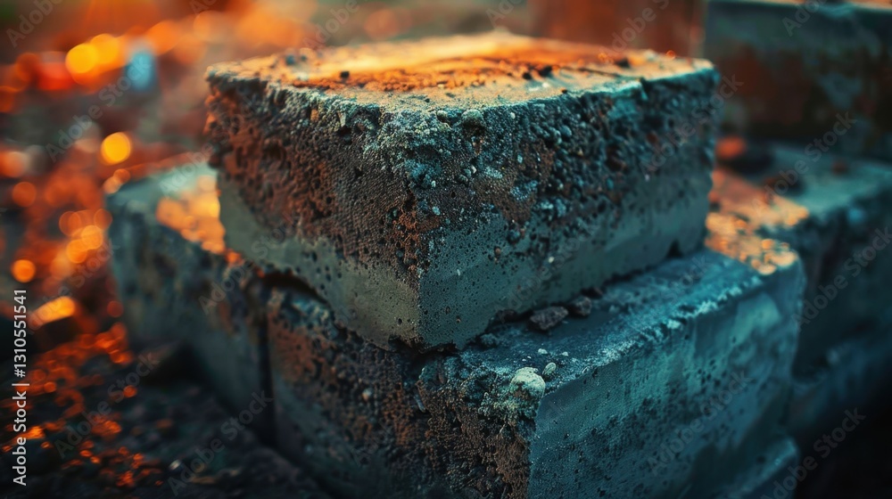 Cinder Block: A gray concrete block used in construction, known for its ...