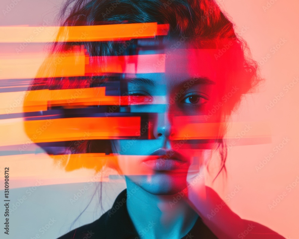 Digital Disruption Gen Z Mental Landscape - Immersive Glitch Aesthetic ...