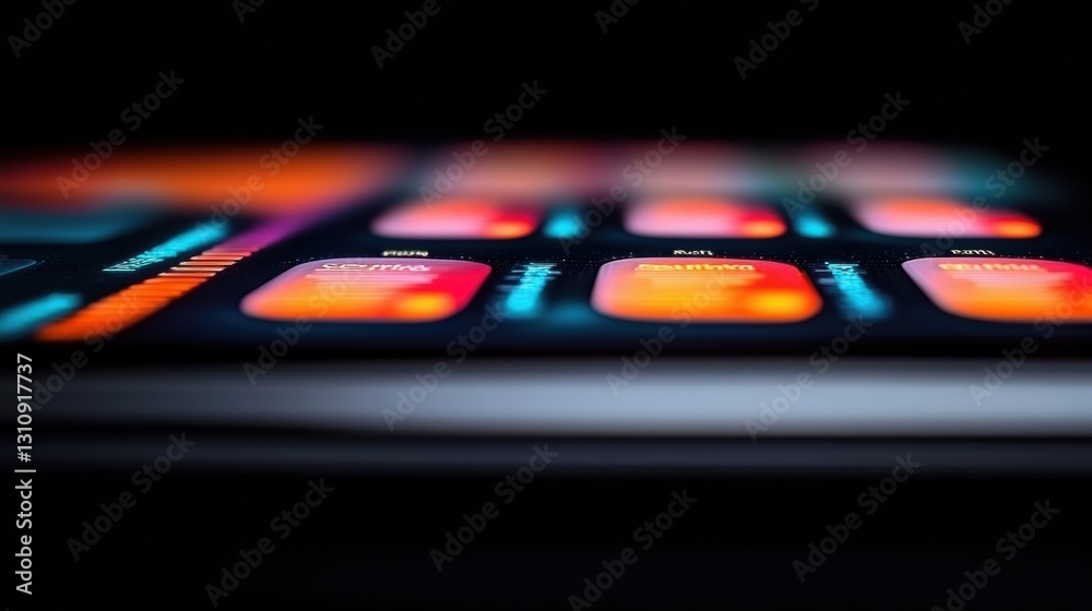 Foto de Stock Vibrant Digital Workflow Illuminated Touchscreen ...