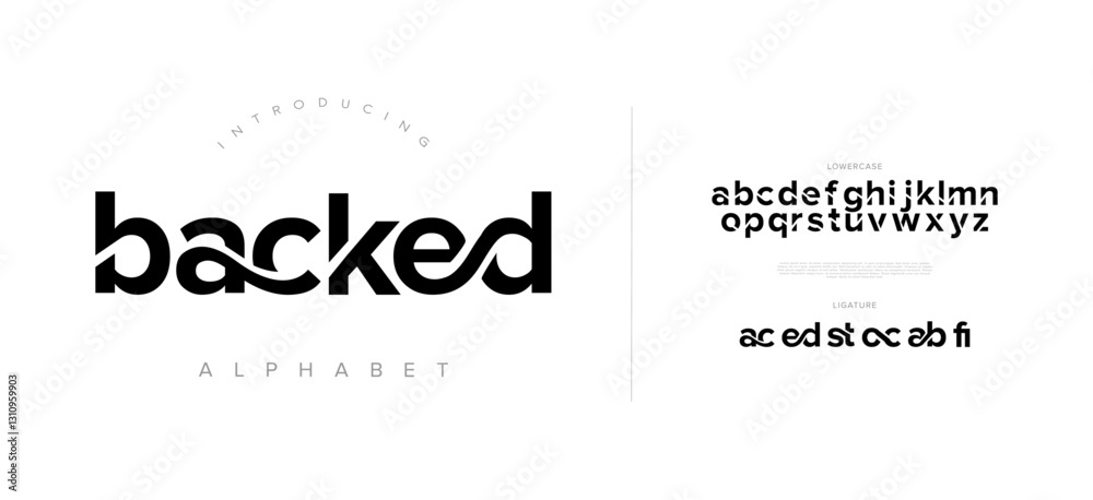 Backed Modern Bold Font. Sans Serif Font. Regular Italic Uppercase ...