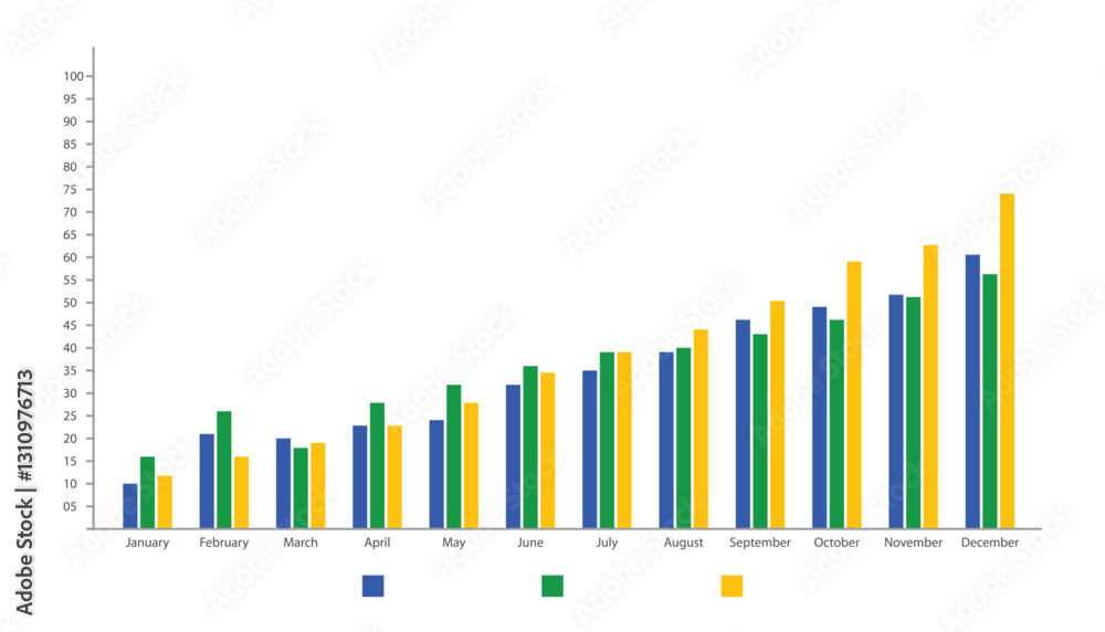 Monthly business graph layout template. infographic business elements ...