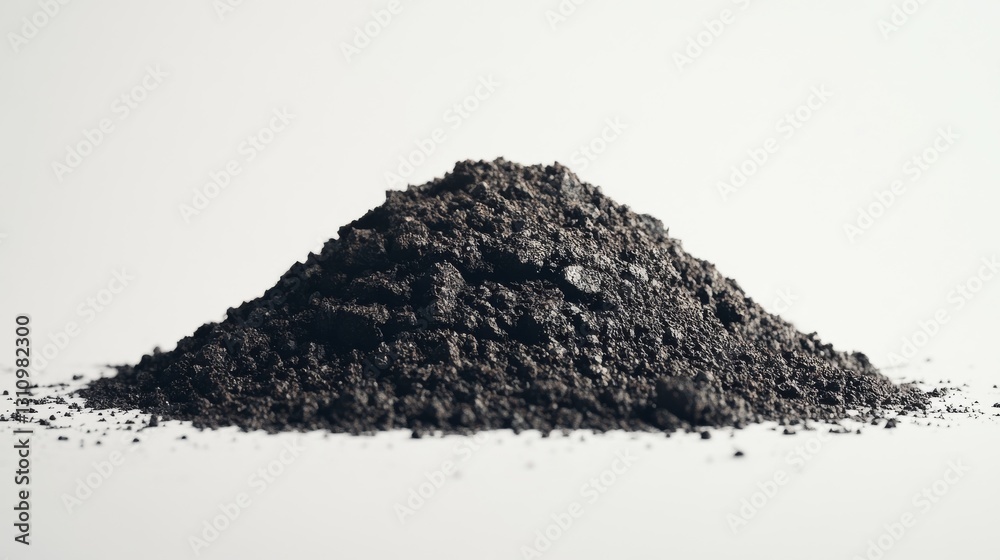 60.A minimalist depiction of a mound of soil with fine particles and ...