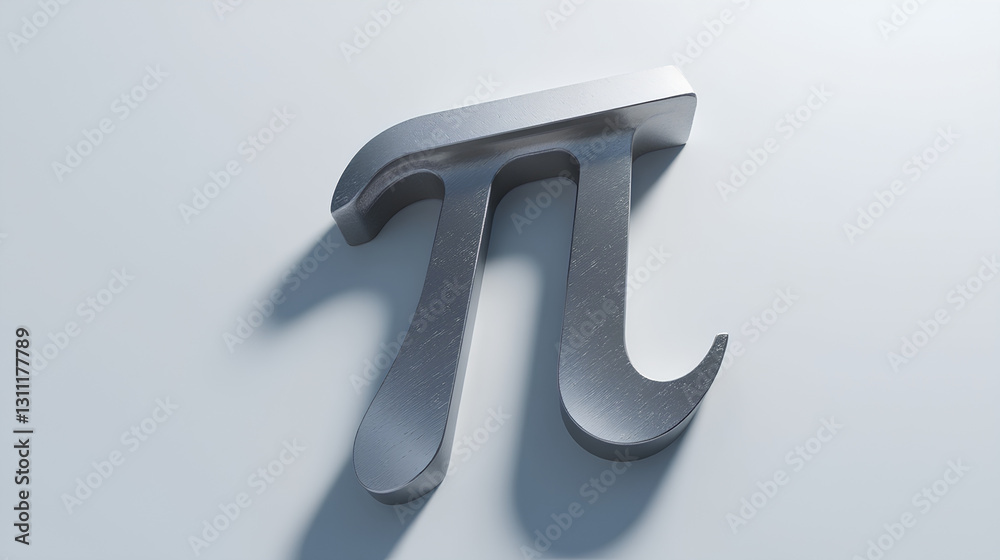 3D Rendered Pi Symbol with Dynamic Shadows and Depth for a Modern and ...