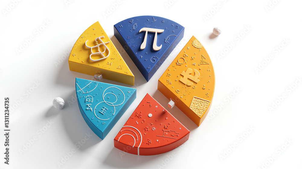 Stylized Pie Chart in the Shape of Pi Symbol Representing Mathematical Significance Stock ...