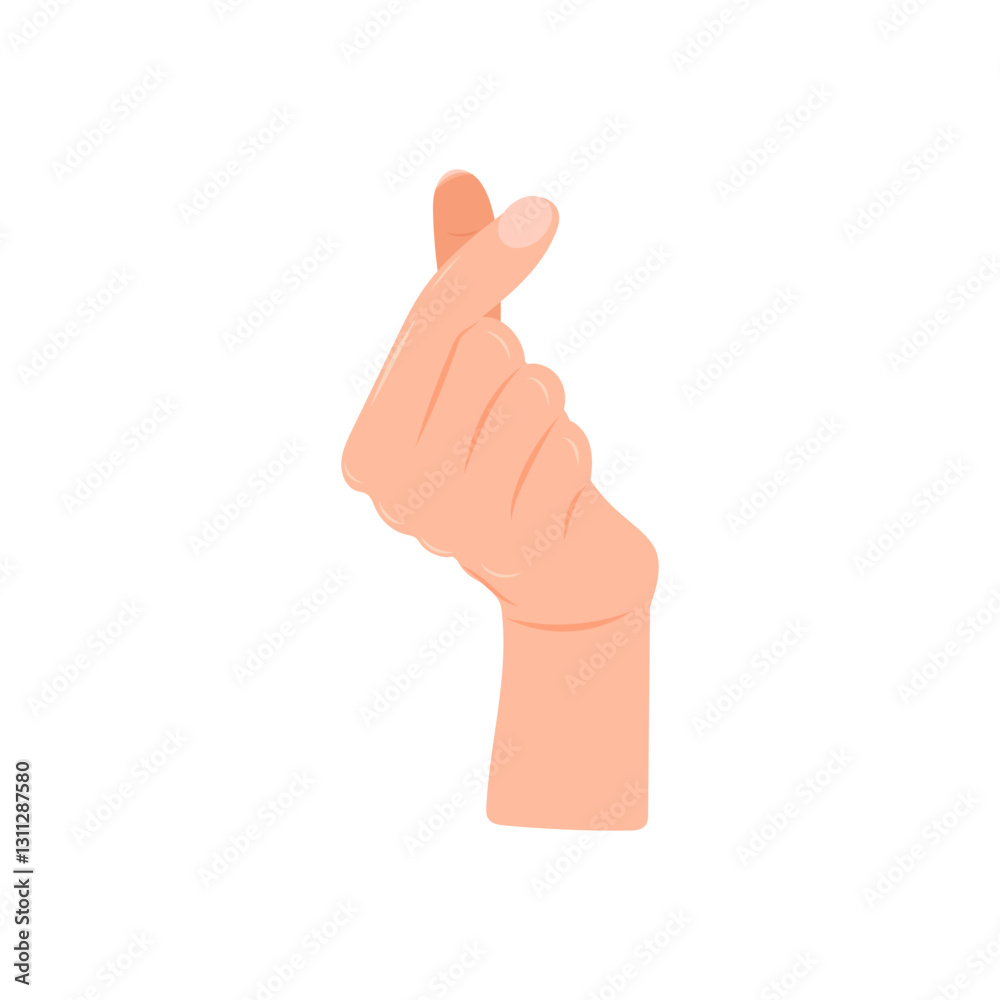Hand showing heart symbol with fingers. Korean heart finger gesture set ...