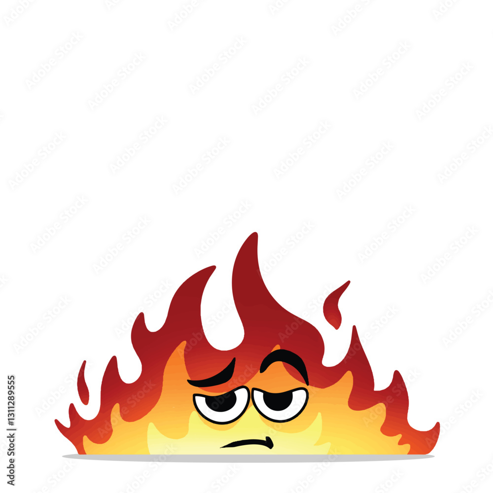 tired fire mascot illustration for design. cute and playful concept ...