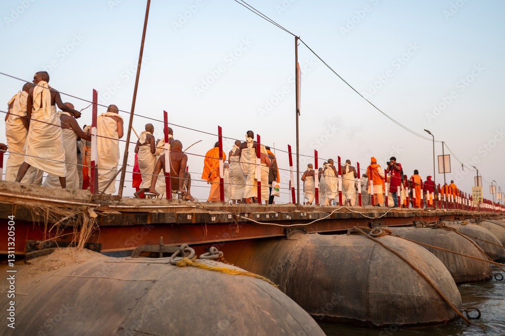 Prayagraj,India-27 pJanuary 2025 Newly made female saint Naga sadhu ...