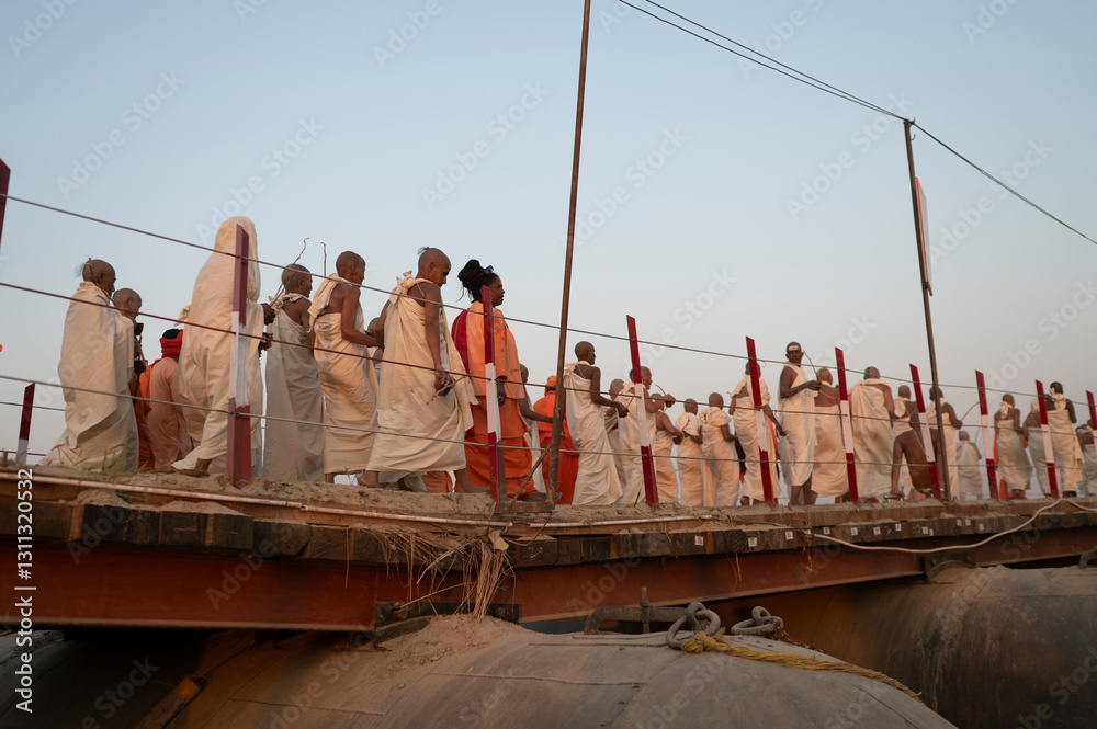Prayagraj,India-27 pJanuary 2025 Newly made female saint Naga sadhu ...