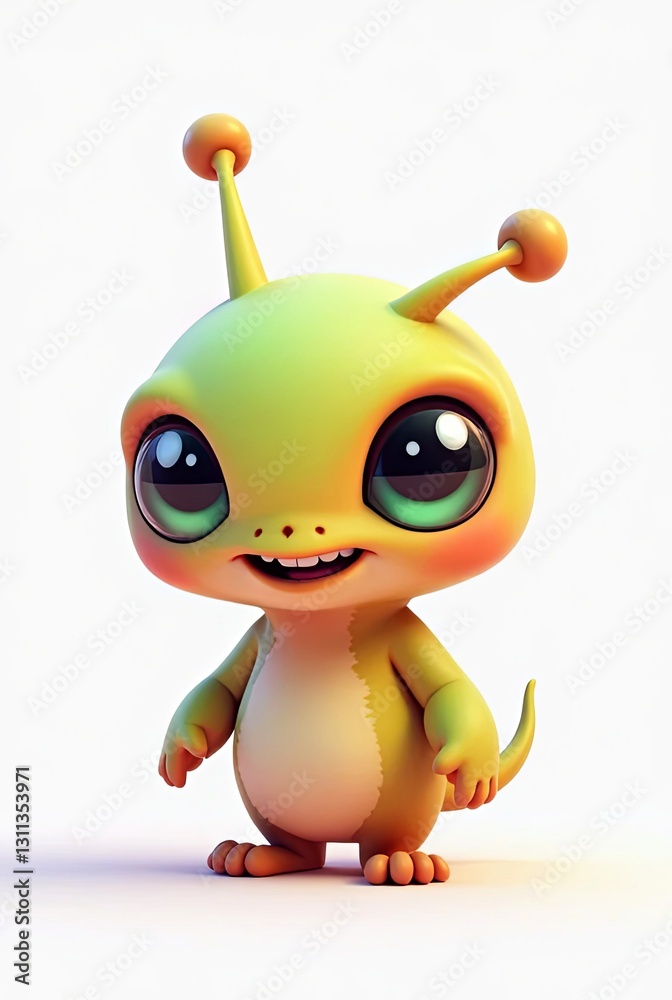 3D game cute cartoon character in the form of a cute humanoid alien ...