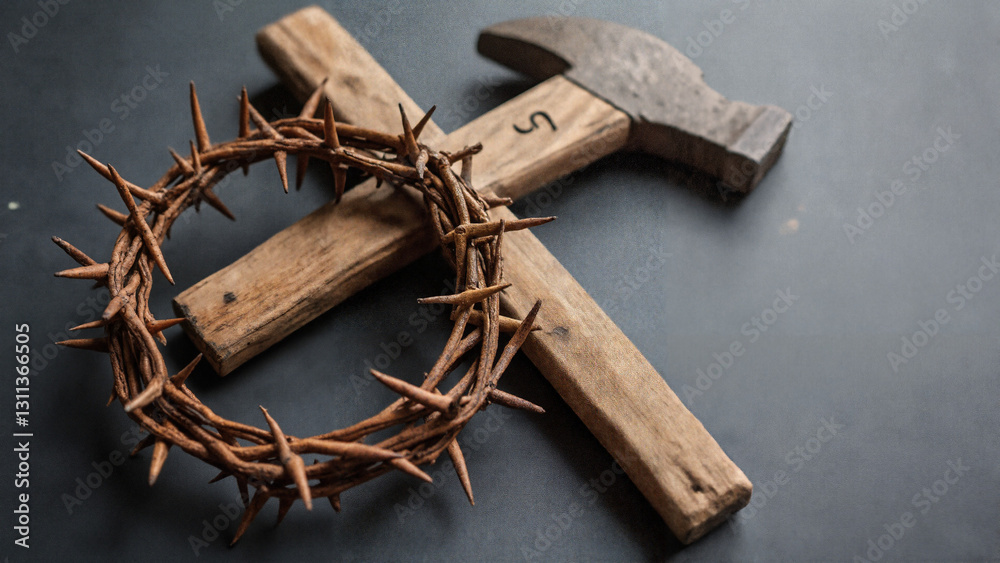 Symbolic Representation of the Passion of Jesus Christ with Crown of ...